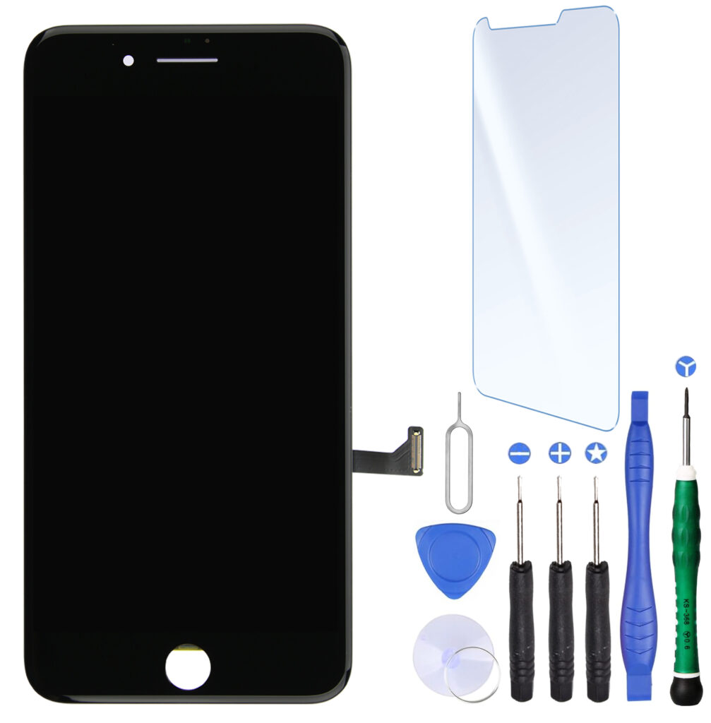 Ecran LCD Vitre Tractile Remplacement pour iPhone 7 Noir +Kit - CinqTeq